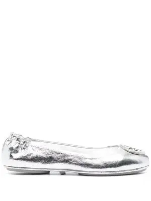 Tory Burch Silver Tone Flats For Women