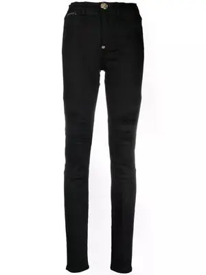 Philipp Plein Biker High-waisted Skinny Jeans - Black