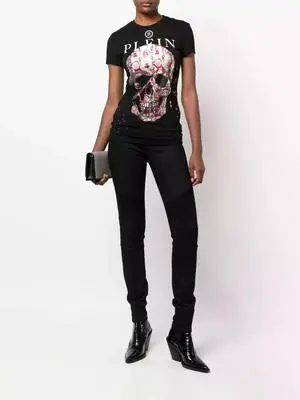 Philipp Plein Biker High-waisted Skinny Jeans - Black