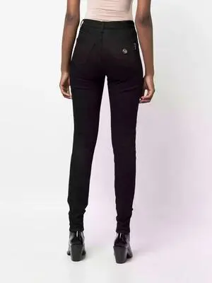 Philipp Plein Biker High-waisted Skinny Jeans - Black