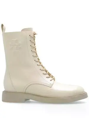 Tory Burch Logo-embossed Leather Boots - Neutrals