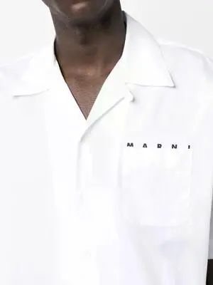 Marni Logo-print Poplin Bowling Shirt - White