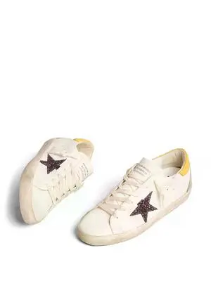 GOLDEN GOOSE Super-star Low Top Sneakers With Glitter Star Detail