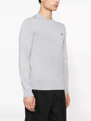 Lacoste Mélange-effect Cotton Jumper - Grey