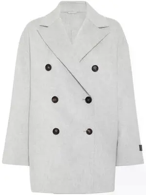 Brunello Cucinelli Cashmere Double-breasted Coat - Grey