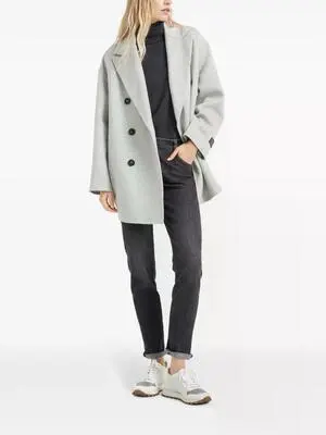 Brunello Cucinelli Cashmere Double-breasted Coat - Grey