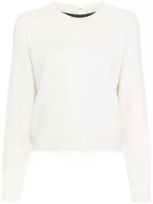 Brunello Cucinelli Monili Chain-detail Cashmere Jumper - Neutrals