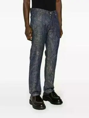 Etro Paisley Jacquard Straight-leg Trousers