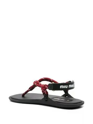 Miu Miu Cord-strap Sandals - Red