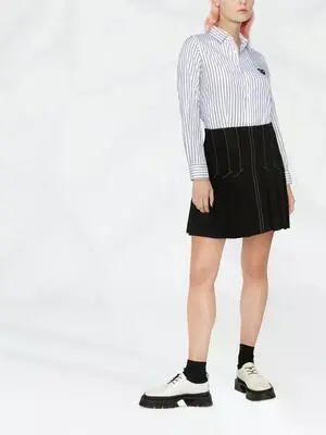 Play Comme Des Garcon Heart Logo Striped Shirt