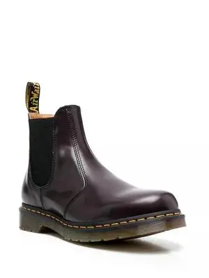 Dr. Martens Leather Slip-on Boots - Red