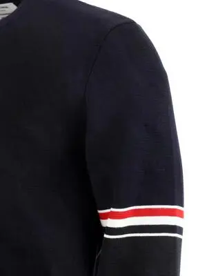 Thom Browne Milano Stitch Crew Neck Jumper - Blue