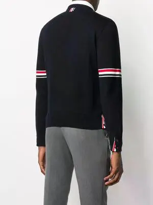 Thom Browne Milano Stitch Crew Neck Jumper - Blue