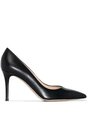 GIANVITO ROSSI 85 Leather Pumps - Black