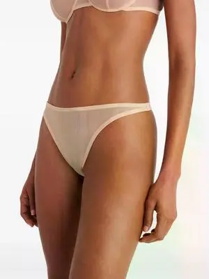 ERES Promesse Sheer Mesh Tanga Briefs - Neutrals