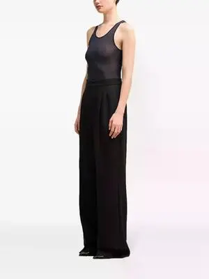 AMI Paris Wide-leg Wool Trousers - Black