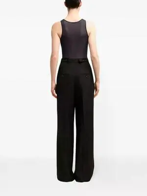 AMI Paris Wide-leg Wool Trousers - Black