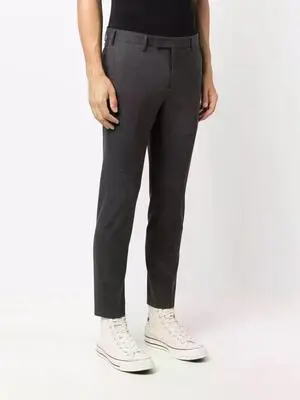 PT TORINO Pressed-crease Tailored Trousers With Charm Detail - Grey