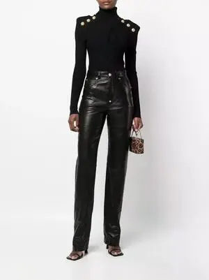 Philipp Plein Straight-leg Lambskin Trousers