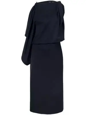 Proenza Schouler Elena Draped Gabardine Dress - Black
