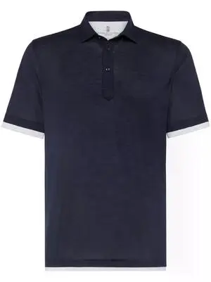 Brunello Cucinelli Jersey Polo Shirt - Blue