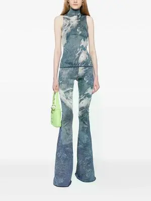 Roberto Cavalli Patterned Jacquard Flared Trousers