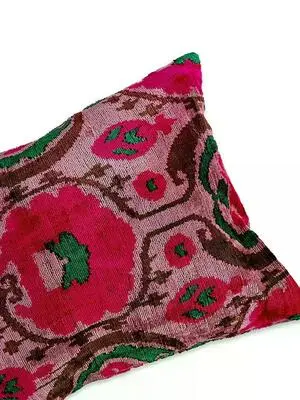 LES-OTTOMANS Jacquard Velvet Cushion