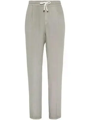 Brunello Cucinelli Tapered Trousers With Drawstring Waist - Grey