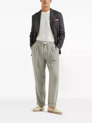 Brunello Cucinelli Tapered Trousers With Drawstring Waist - Grey
