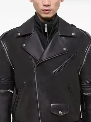 Helmut Lang Belted Leather Biker Jacket