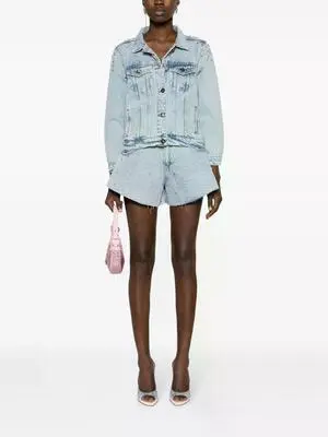 ANA RADU Crystal-embellished Denim Jacket