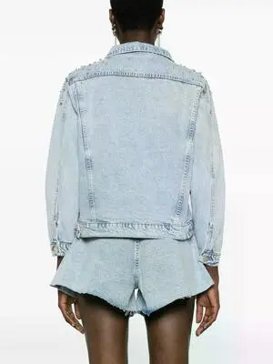 ANA RADU Crystal-embellished Denim Jacket