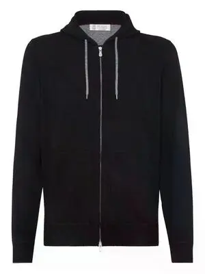 Brunello Cucinelli Zip-front Cashmere Hoodie - Black