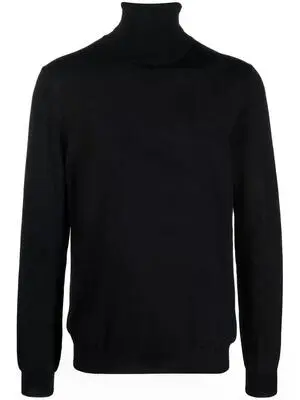 ZANONE Roll-neck Virgin Wool Blend Jumper - Black