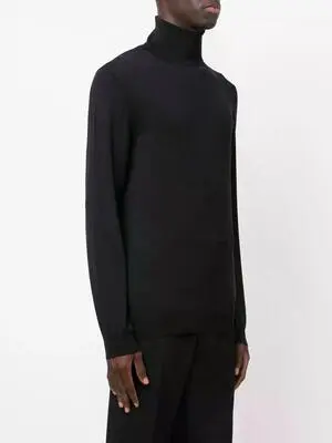 ZANONE Roll-neck Virgin Wool Blend Jumper - Black