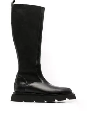 ATP ATELIER Knee-high Leather Boots With Elasticated Panels