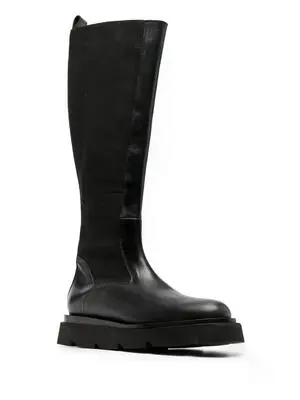 ATP ATELIER Knee-high Leather Boots With Elasticated Panels