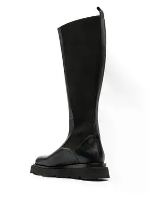 ATP ATELIER Knee-high Leather Boots With Elasticated Panels