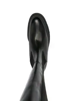 ATP ATELIER Knee-high Leather Boots With Elasticated Panels