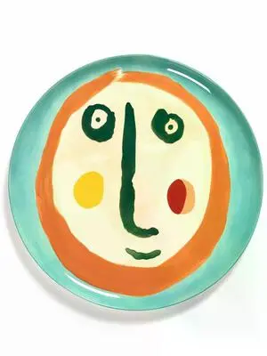 SERAX Feast Face 2' Abstract-print Serving Plate - Blue