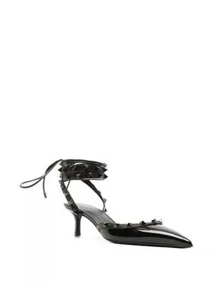 Valentino Garavani Rockstud Patent-leather Pumps - Black
