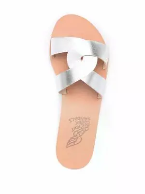 ANCIENT GREEK SANDALS Metallic Leather-strap Sandals - Silver