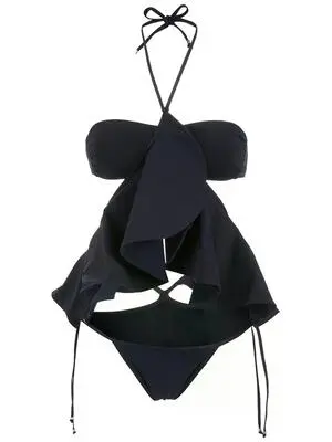 AMIR SLAMA Ruffled Swimsuit - Black