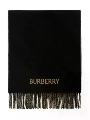 Burberry Ekd Two-tone Cashmere Scarf - Black