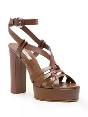 Casadei Betty 120mm Leather Sandals - Brown