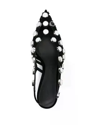 Attico 50mm Grid Slingback Pumps - Black