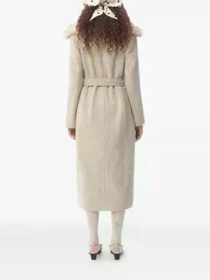 Valentino Garavani Virgin Wool Coat With Faux Fur Collar