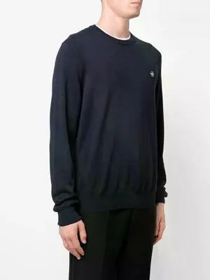 Philipp Plein Logo Patch Merino Wool Jumper - Blue