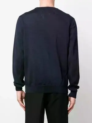 Philipp Plein Logo Patch Merino Wool Jumper - Blue