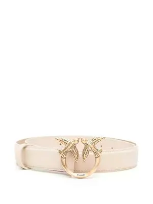 Pinko Love Birds Leather Belt - Neutrals
